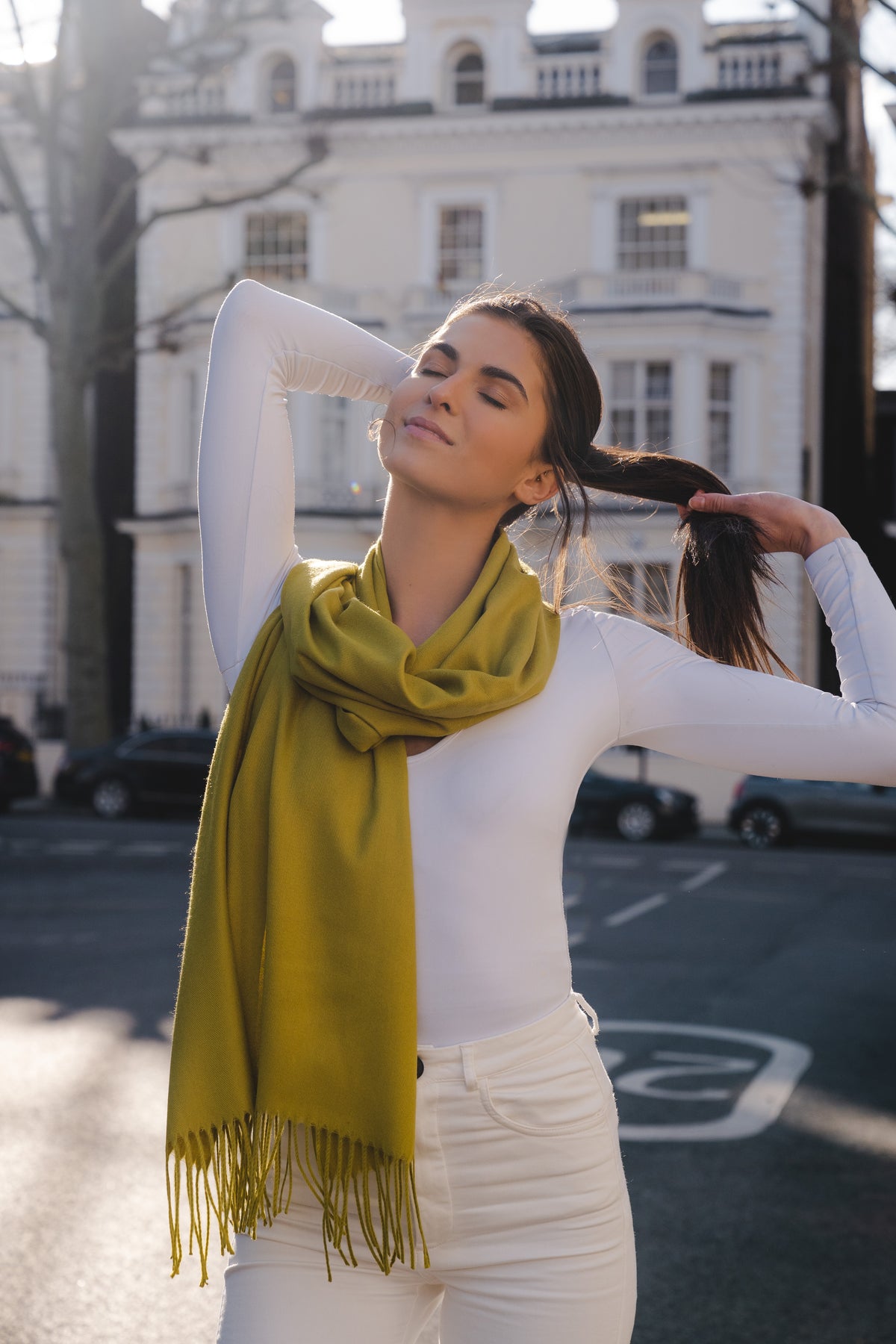 Celine Scarf colour Tuscan Olive -PAS25 — Accessories by Park Lane