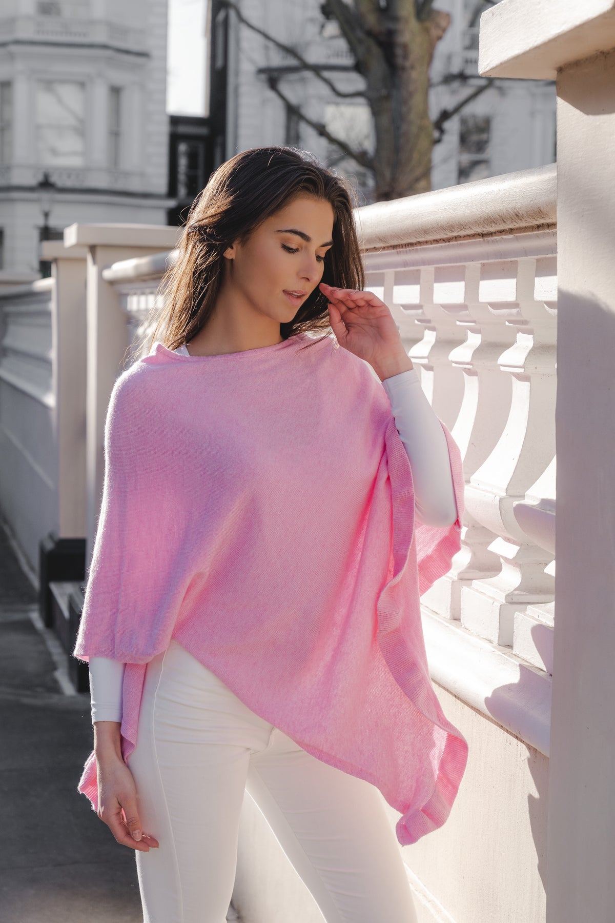 Lara' our Cashmere Mix Poncho in Baby Pink LARA - BABY PINK ...